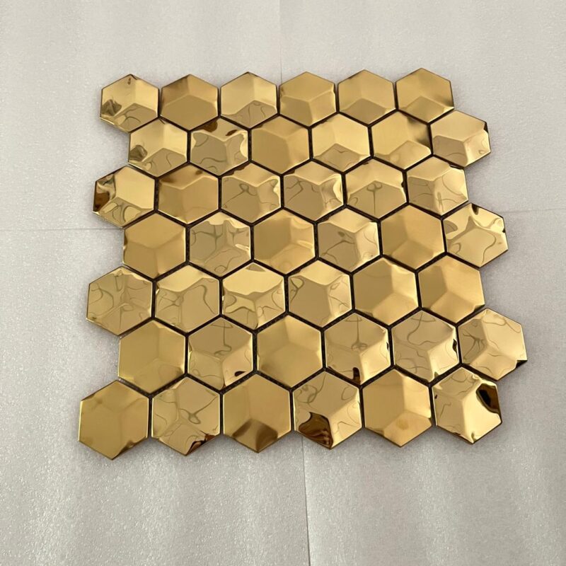 3D Hexagonal Metal Mosaic (GOLD) - Styleonartfactory - Shri Samarth ...
